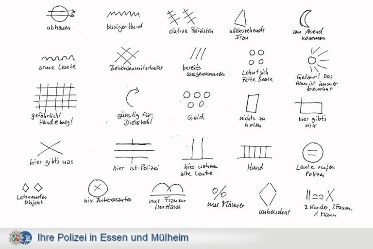 Einbrecher Zeichen Steine