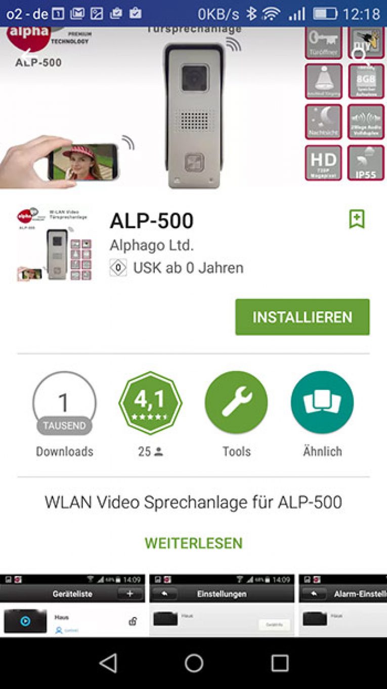 Test Alphago ALP500 LAN / WLAN Video Türsprechanlage